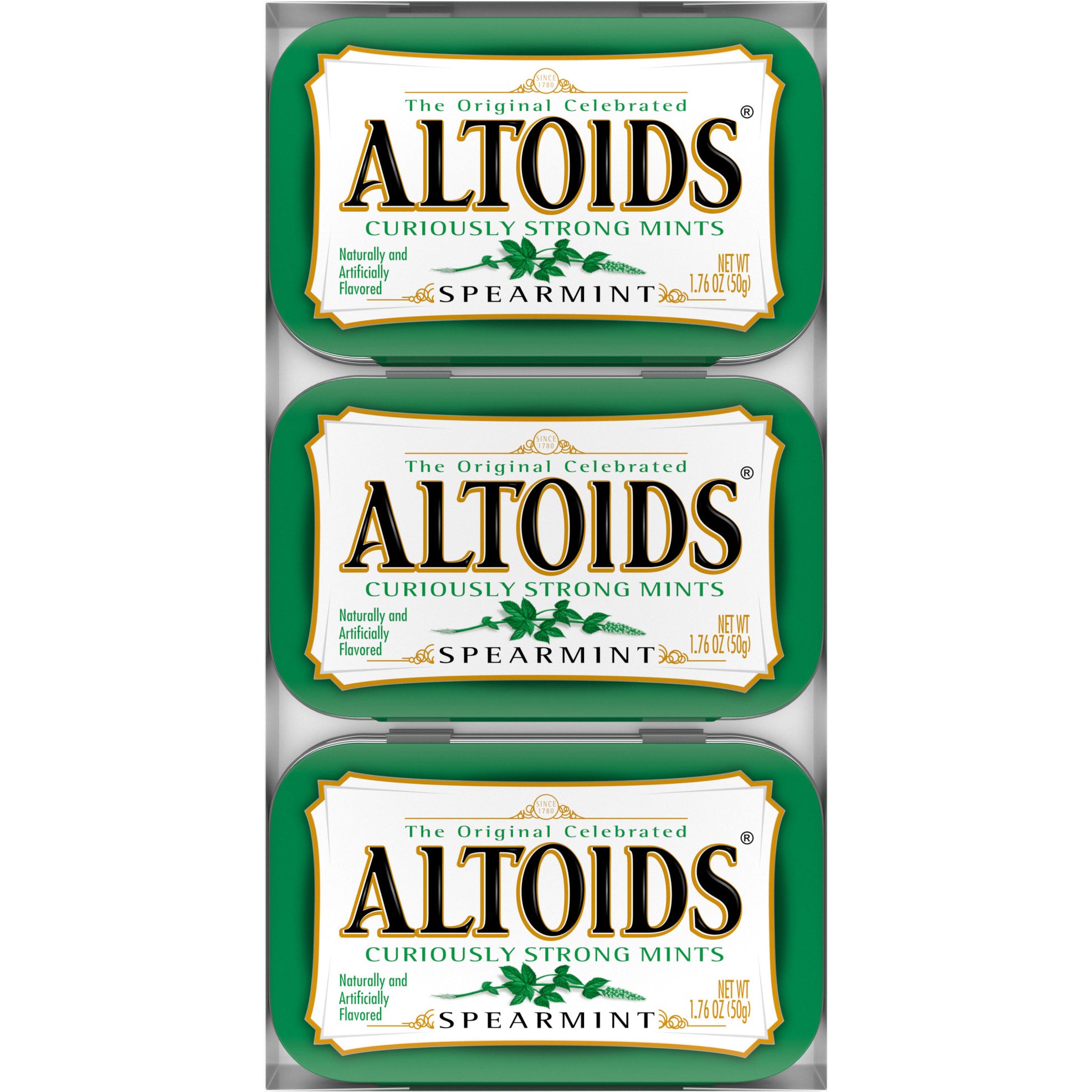 Altoids Breath Mints, Hard Spearmint Candy, 1.76 oz, 12-count