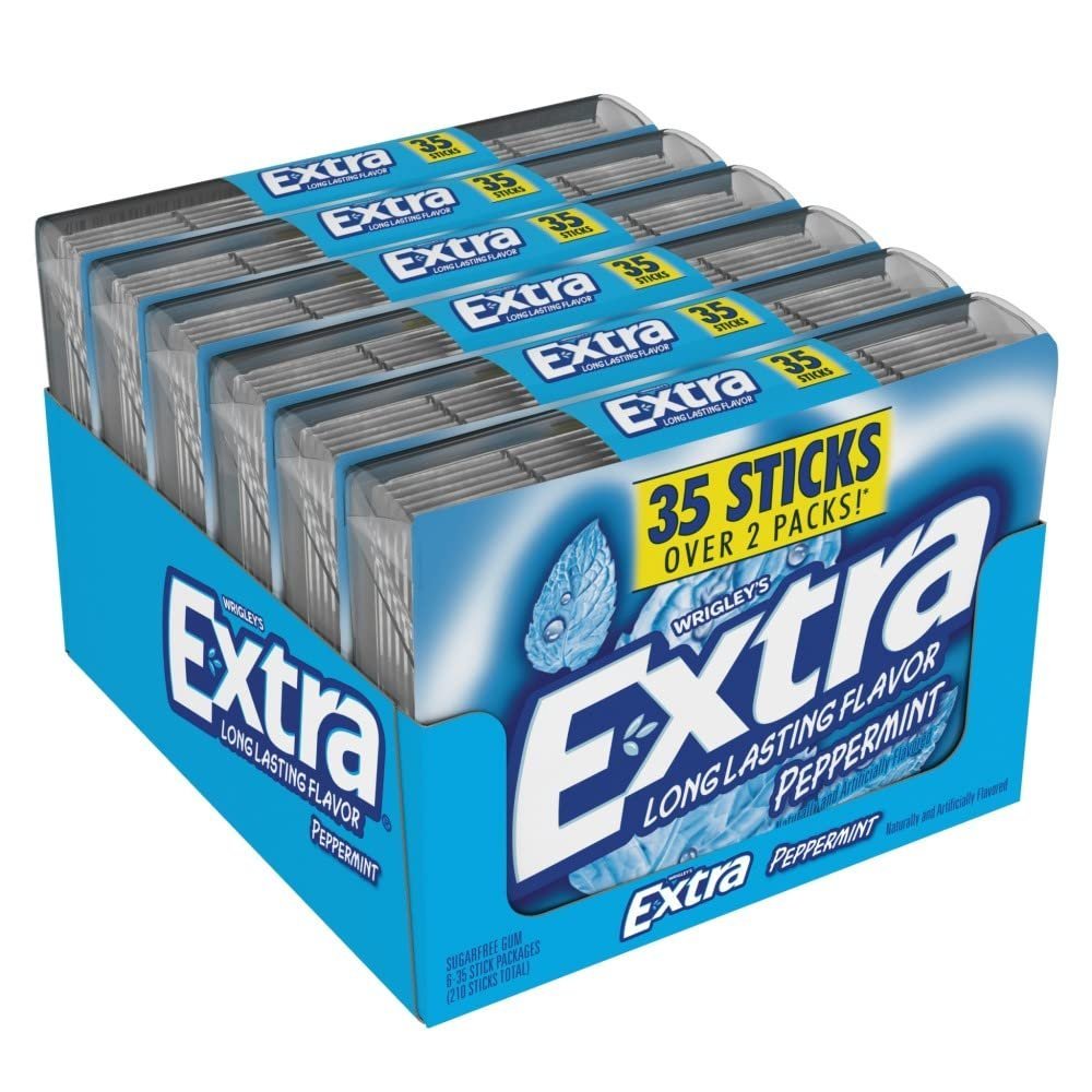 EXTRA Gum Peppermint Sugarfree Chewing Gum Mega Pack, 35 Sticks (Pack
